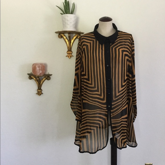 Vintage | Dresses | Vintage Geometric Sheer Tunic Dress | Poshmark